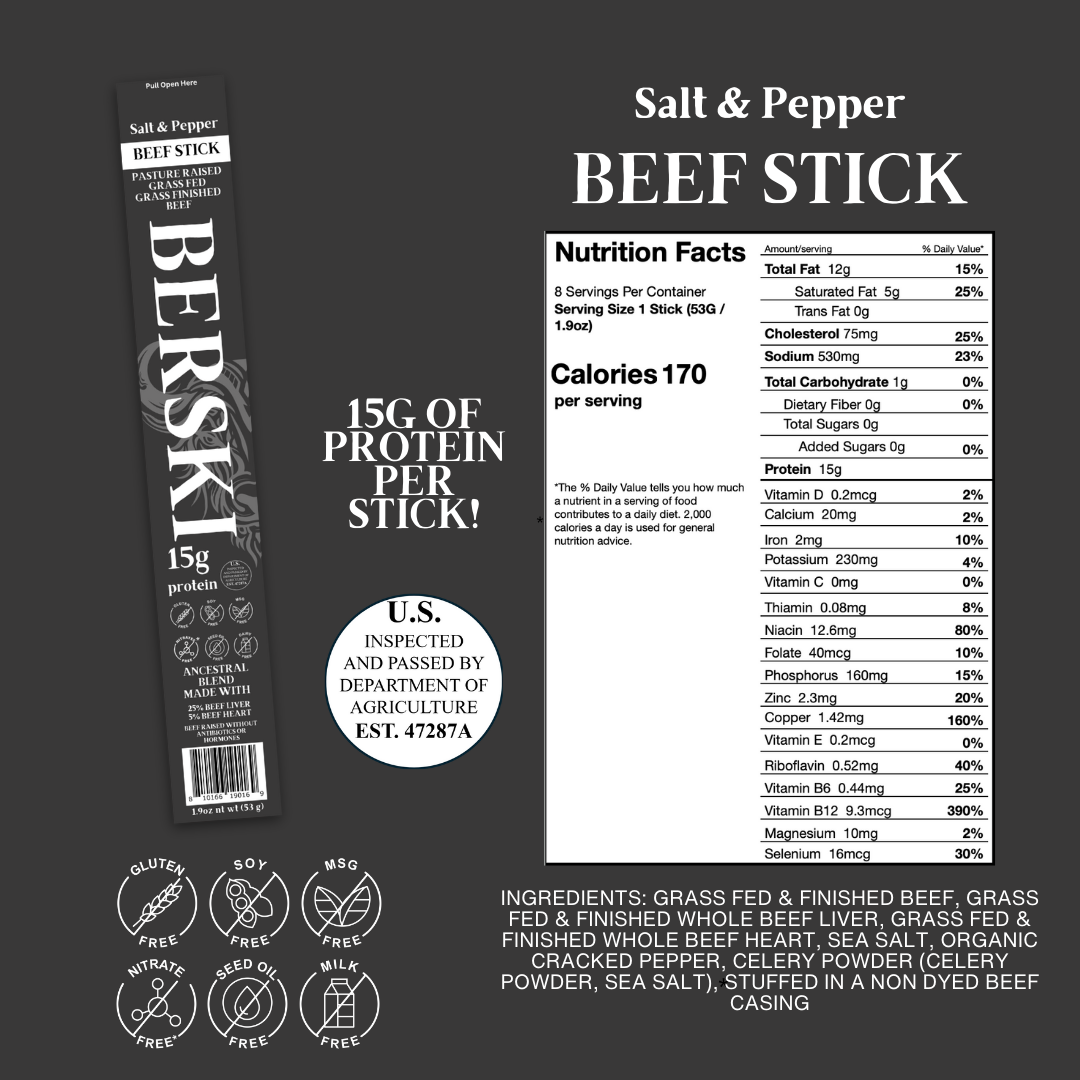 BERSKI Salt & Pepper Ancestral Beef Stick - BUNDLE